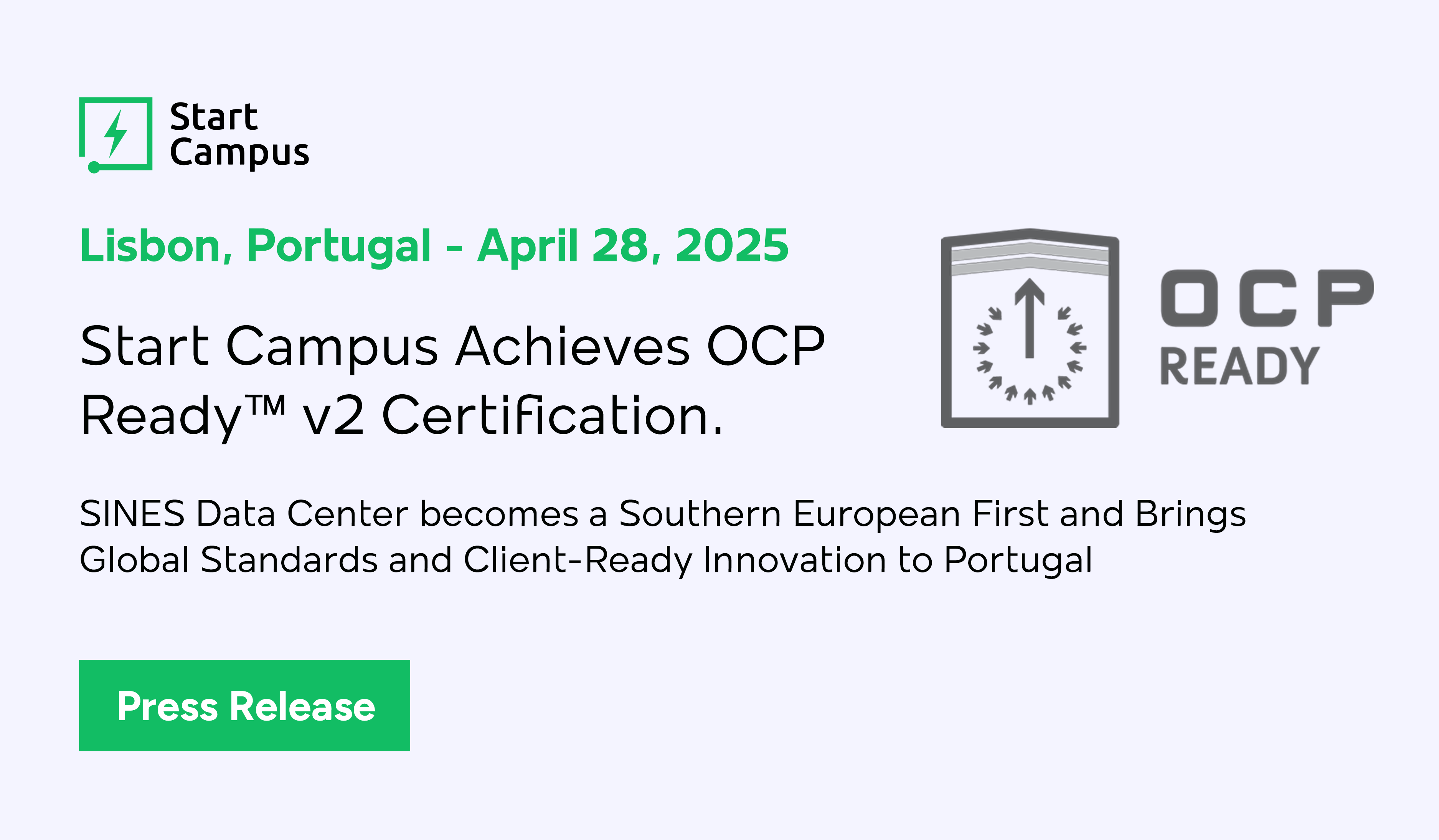 Start Campus Achieves OCP Ready™ v2 Certification